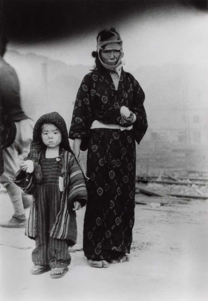 Nagasaki Atomic Bomb Survivors Holding Boiled Rice Balls Distributed By ...