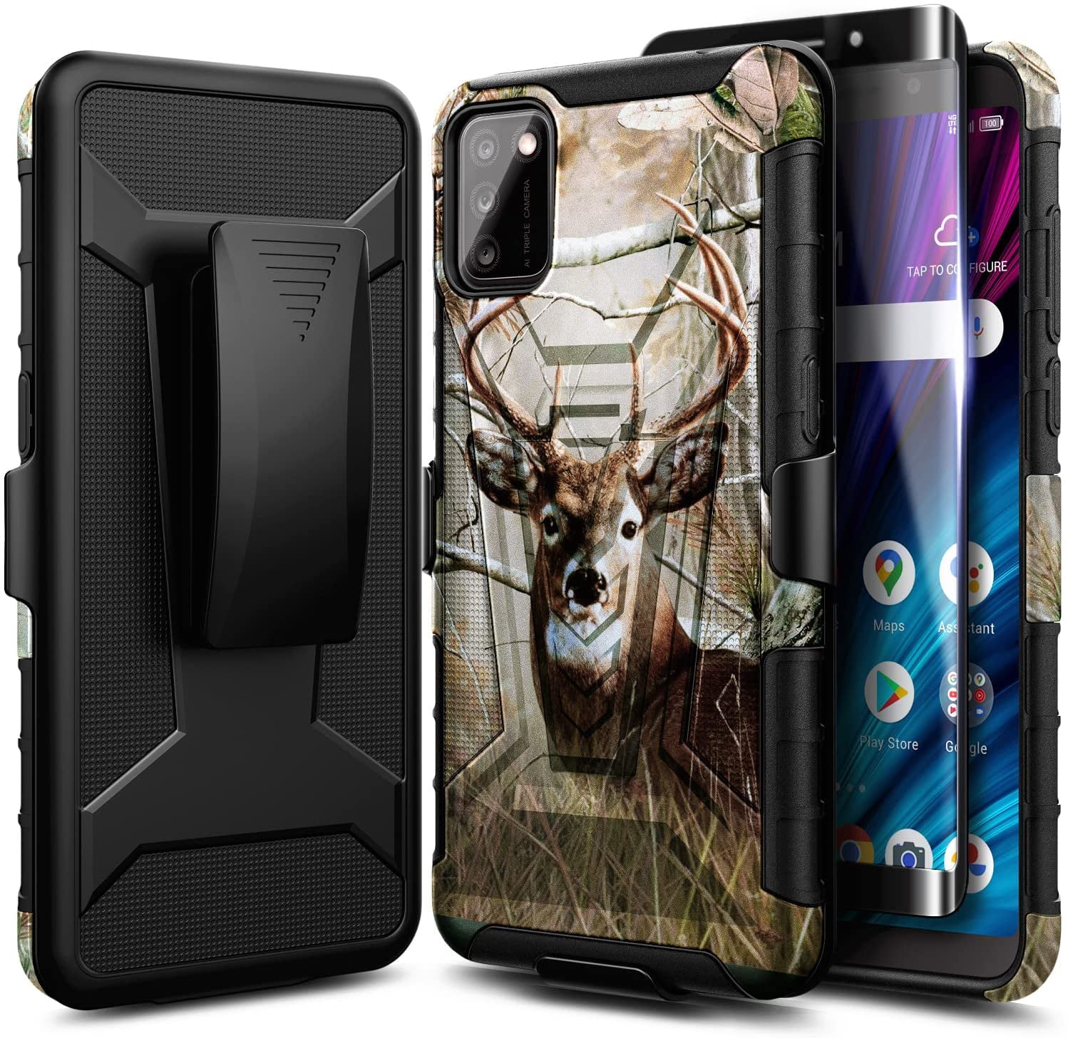 Nagebee Case for Alcatel TCL A3X (A600DL) with Tempered Glass Screen ...