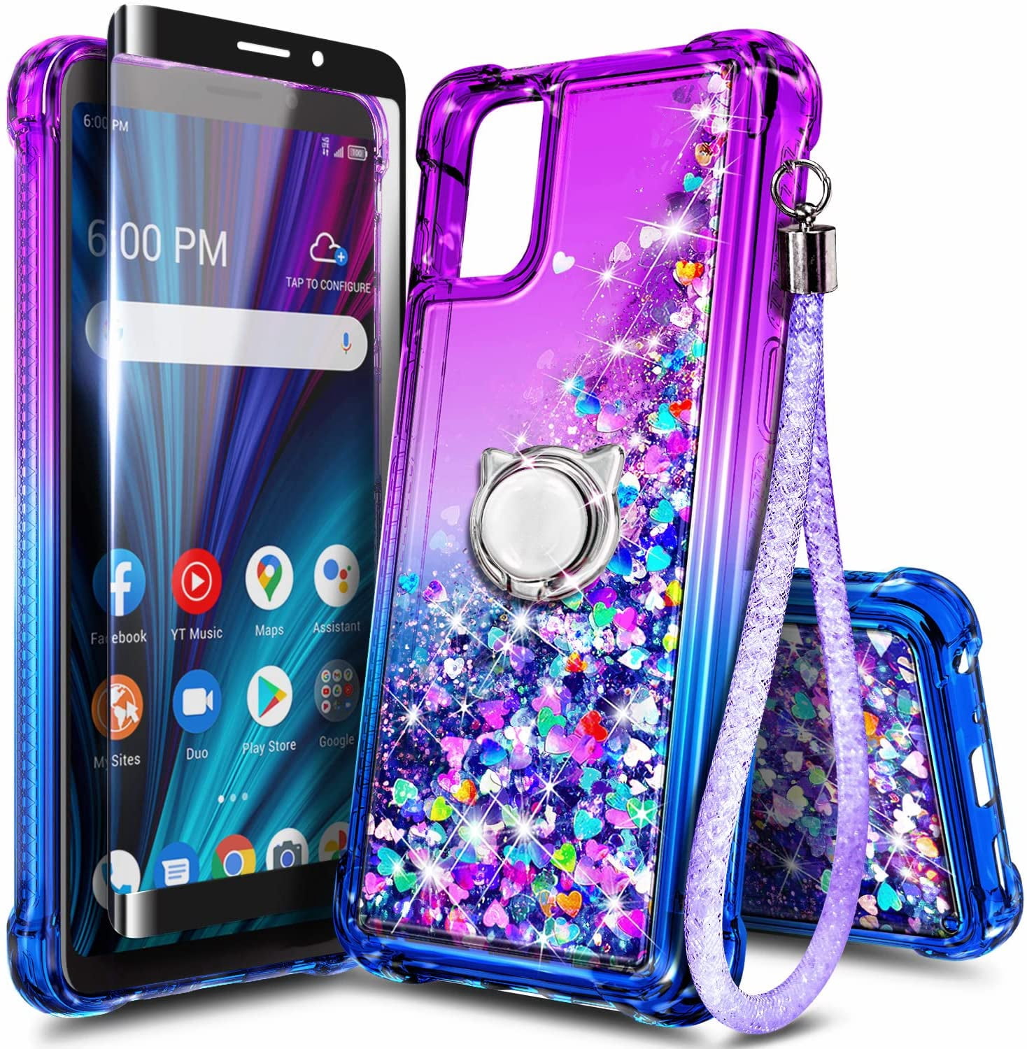 Nagebee Case for Alcatel TCL A3X (A600DL) with Tempered Glass Screen ...