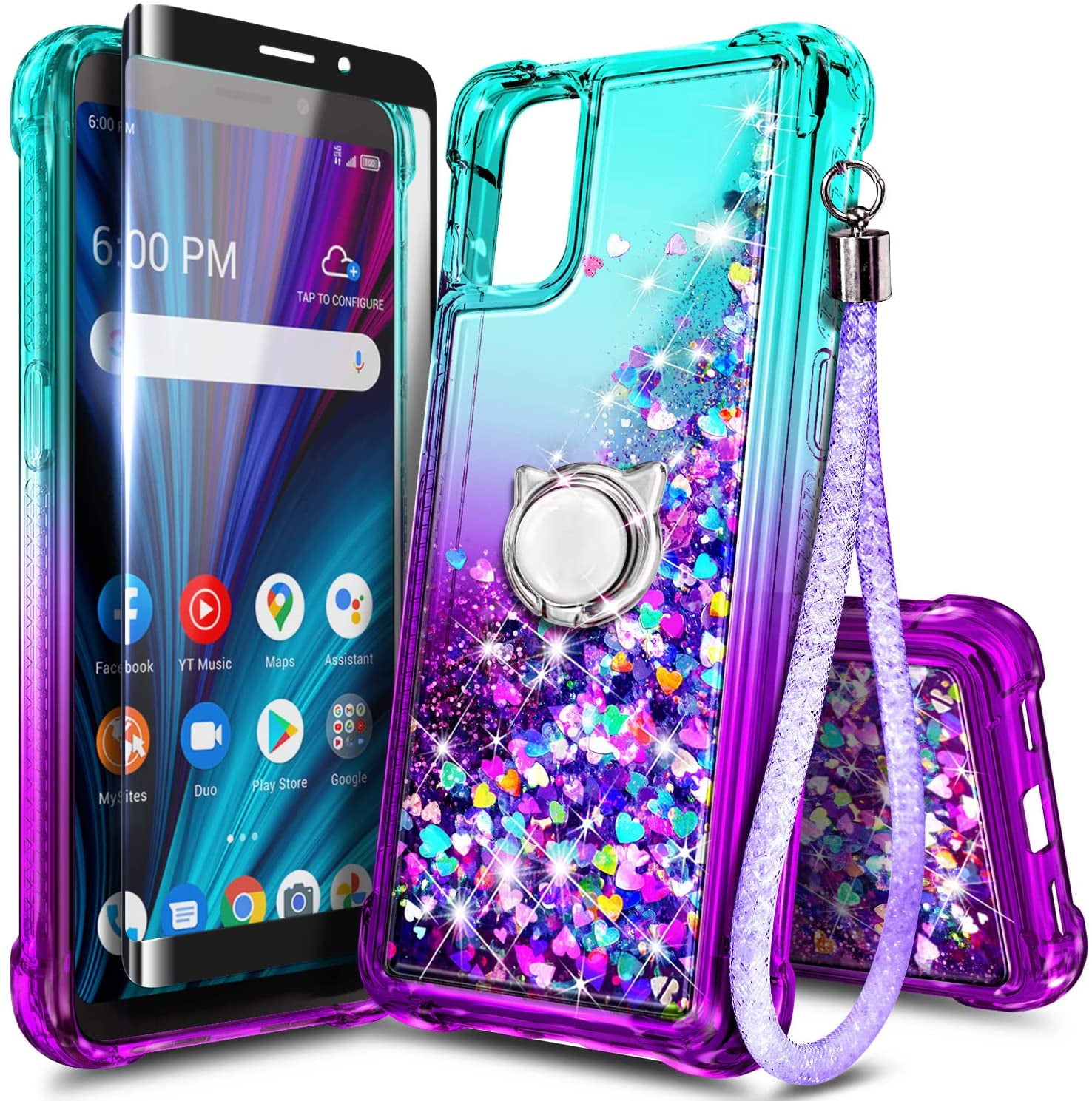 Nagebee Case for Alcatel TCL A3X (A600DL) with Tempered Glass Screen ...