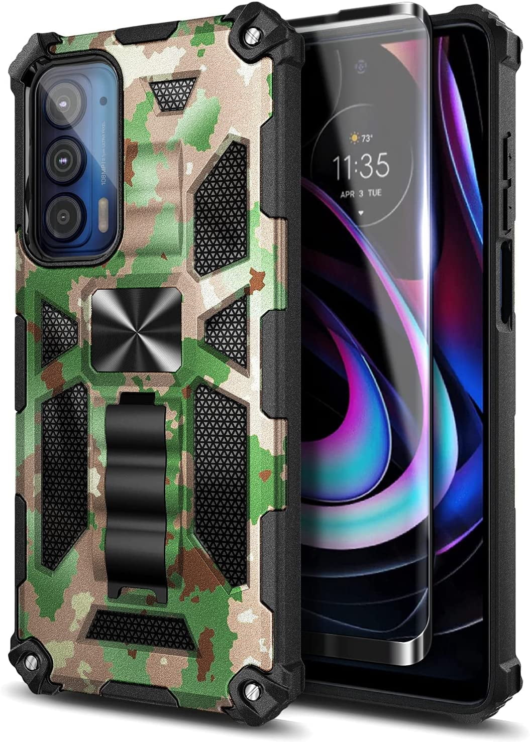 Nagebee Case for Motorola Moto Edge 5G UW, Moto Edge 2021 with Tempered ...
