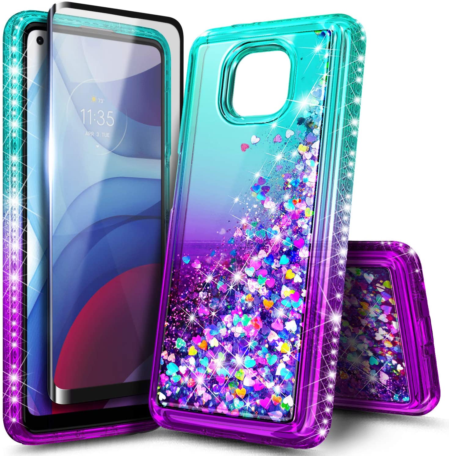 Nagebee Case for Motorola Moto G Power 2021 with Tempered Glass Screen ...