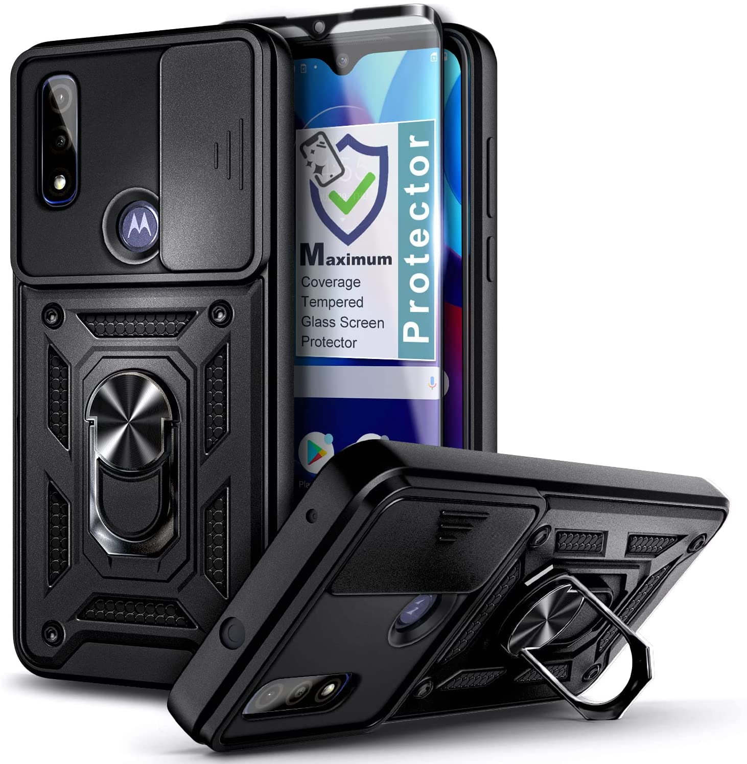 Nagebee Case for Motorola Moto G Pure (2021) with Tempered Glass Screen ...