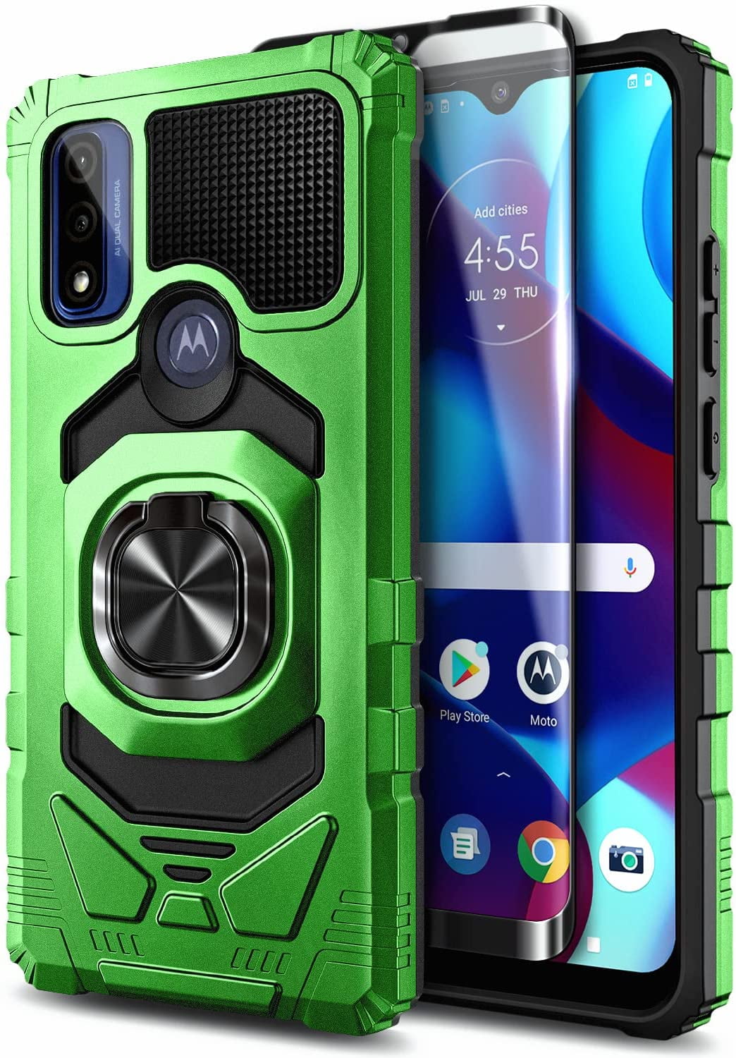 Nagebee Case for Motorola Moto G Pure (2021) with Tempered Glass Screen ...