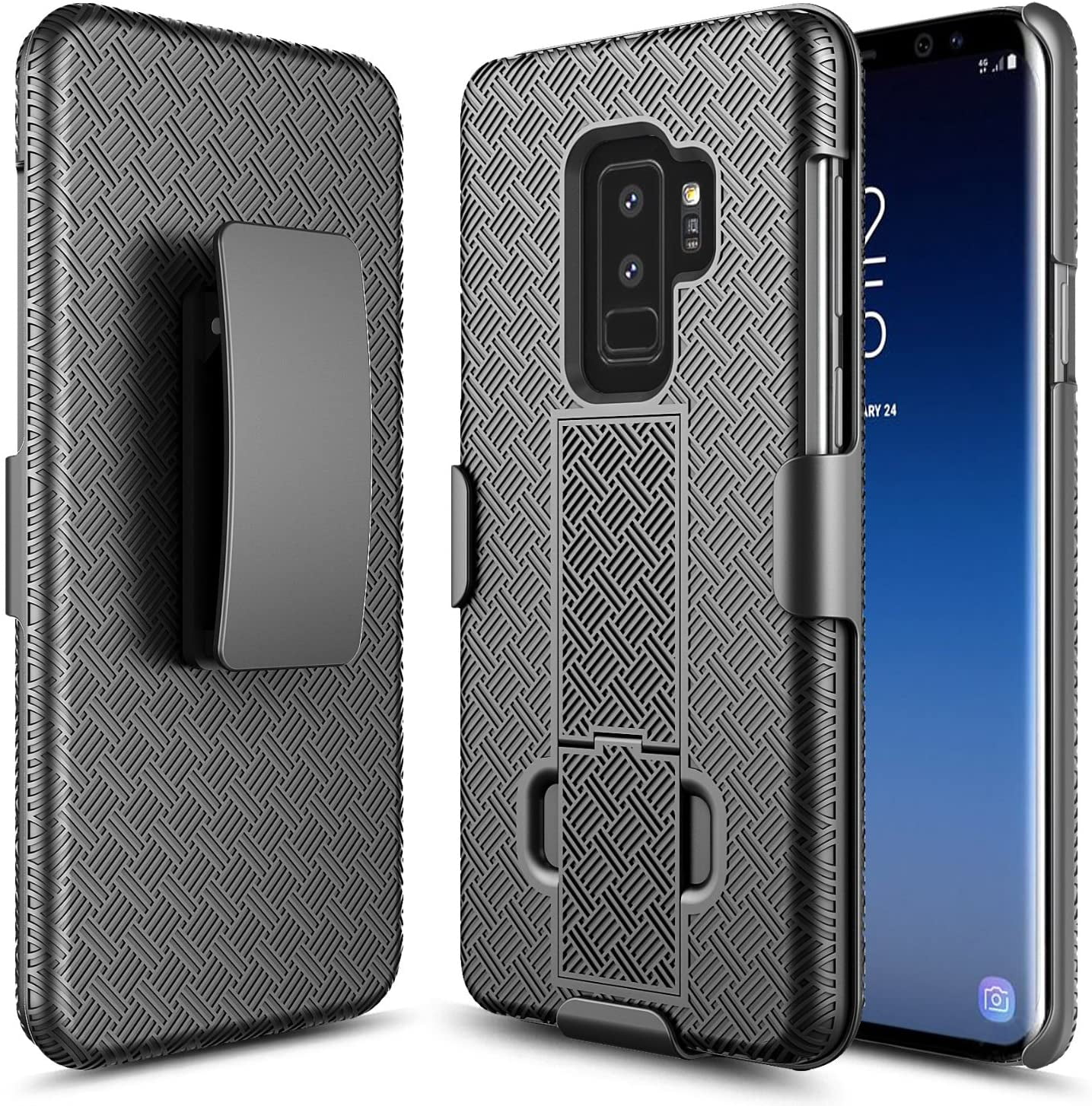 Nagebee Case for Samsung Galaxy S9 Plus, Armor Defender [Swivel Belt ...