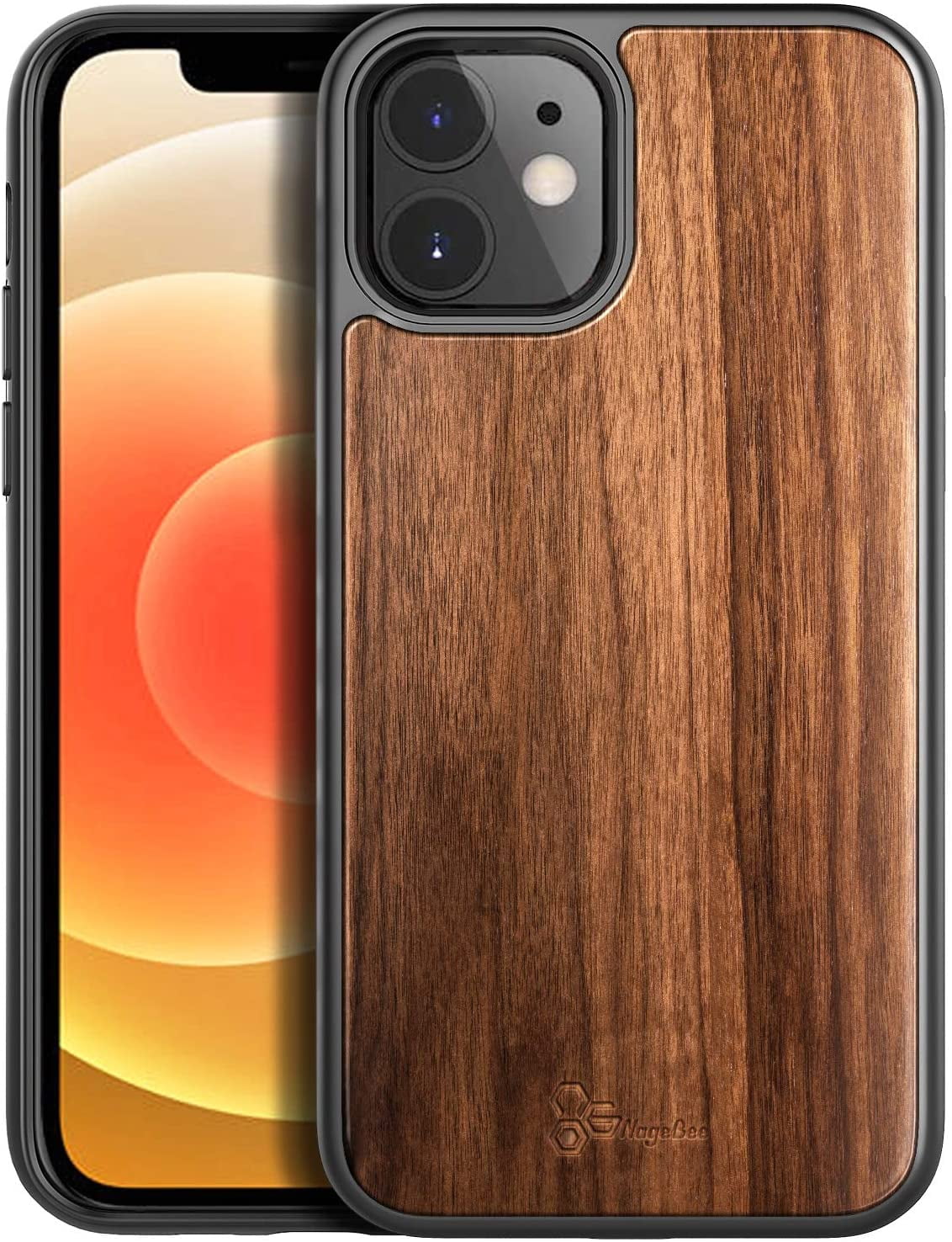 Nagebee Walnut Wood iPhone 12 Mini Case, Craftsmanship, Shockproof ...