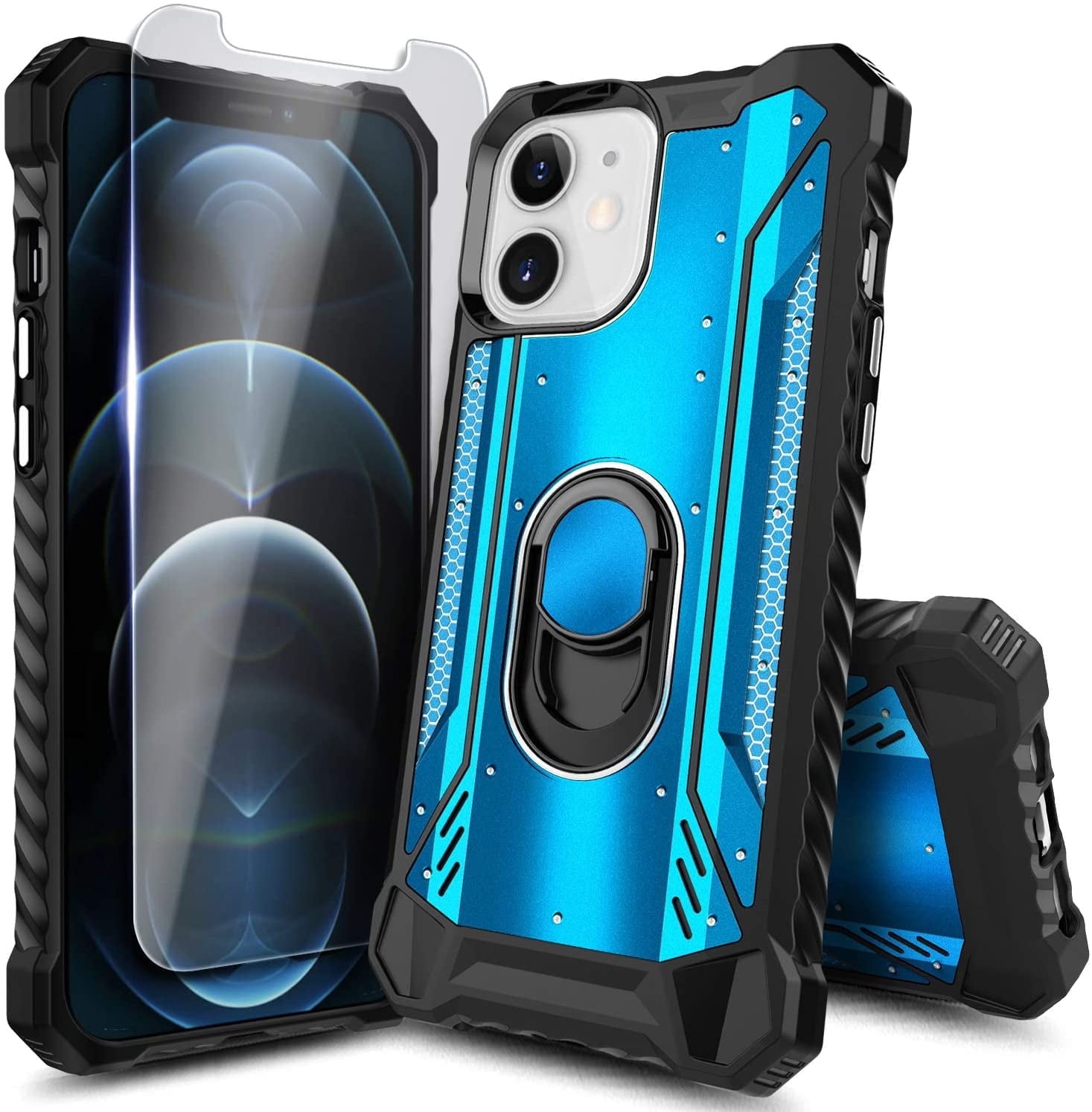 Nagebee Case for iPhone 12 Mini, Blue, Tempered Glass Protector ...
