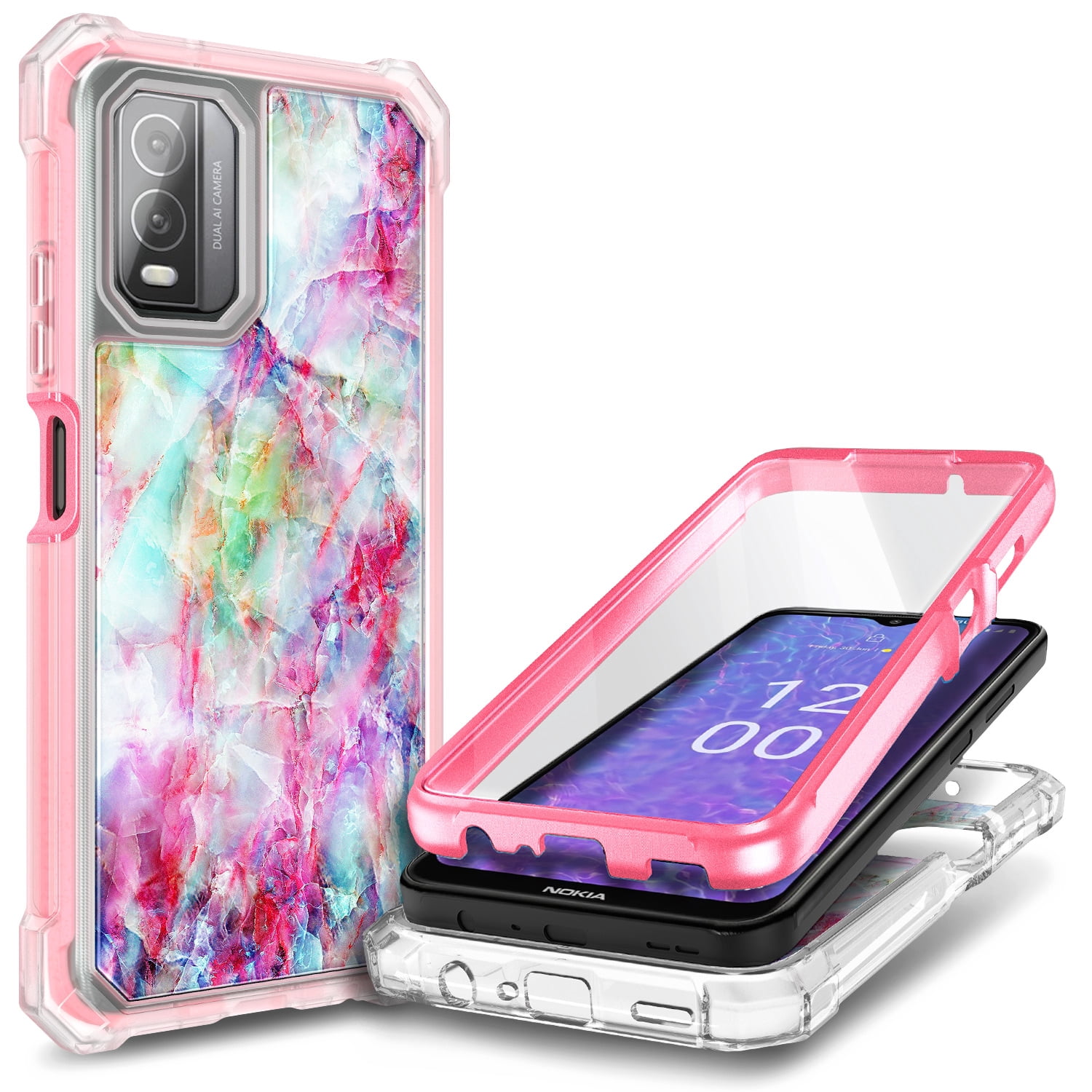 Nagebee Compatible with Nokia C210 Case with [Built-in Screen Protector ...