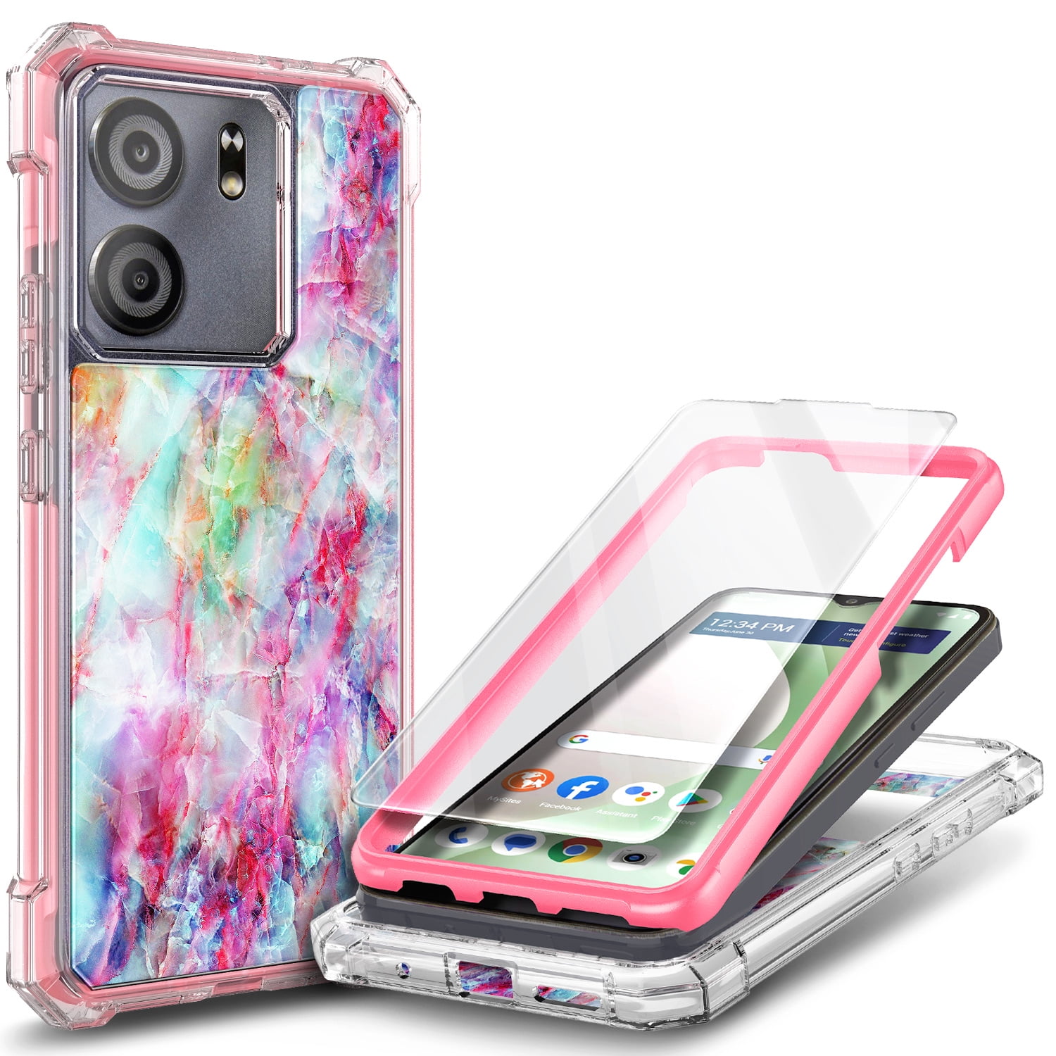 Nagebee For Blu View 5 (B160V) Phone Case with Tempered Glass Screen ...