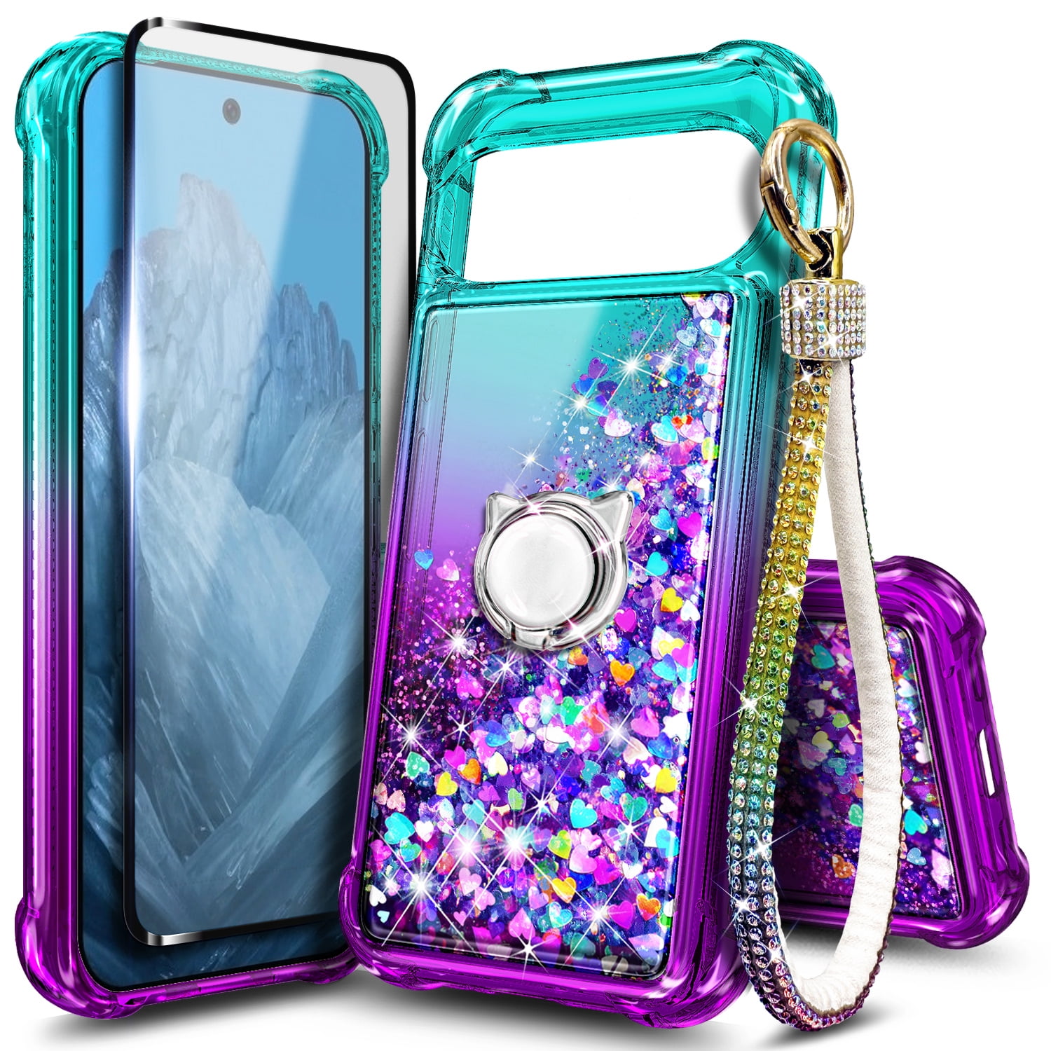 Nagebee For Google Pixel 9 Phone Case Screen Protector Ring Holder ...