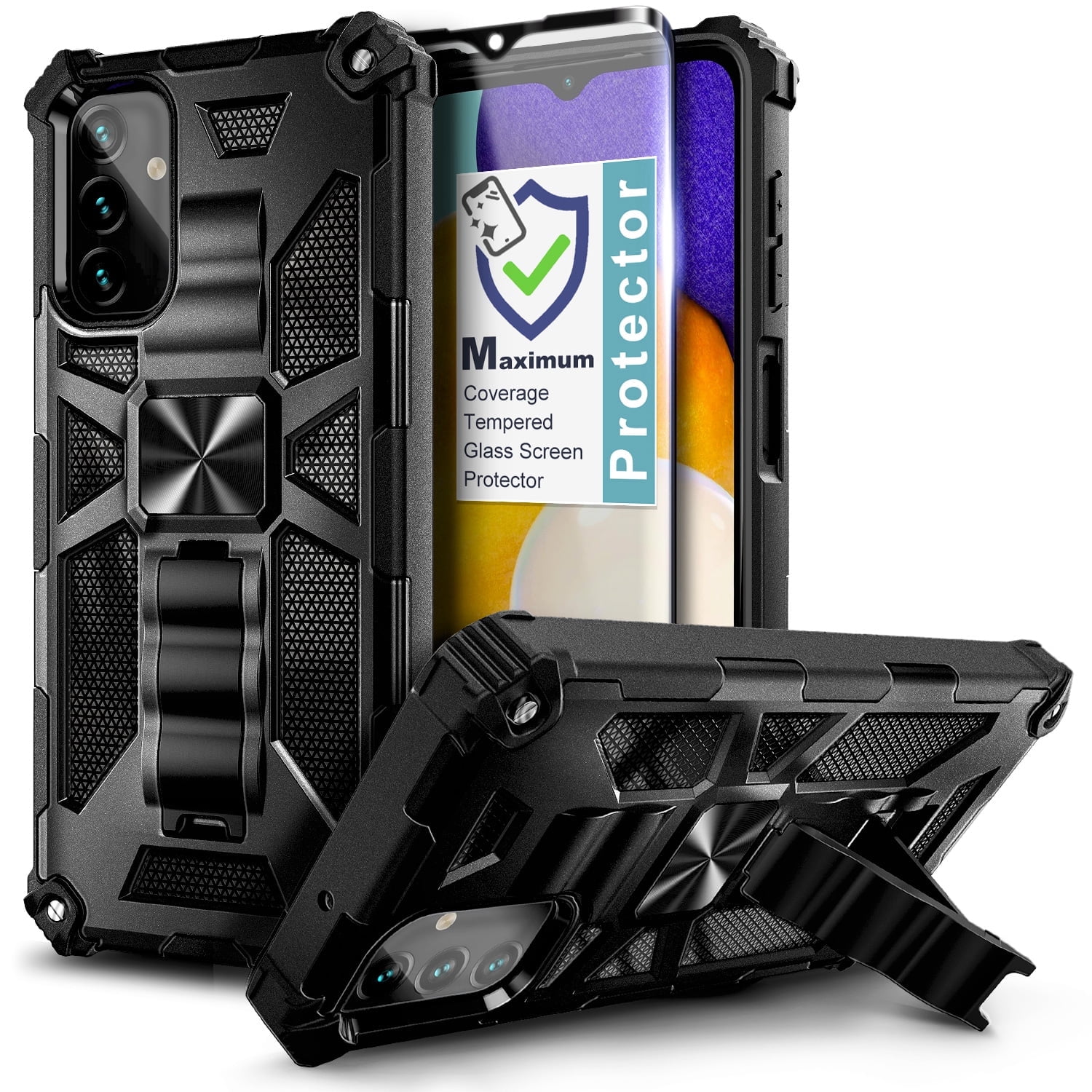 Nagebee For Samsung Galaxy A35 5G Phone Case with Tempered Glass Screen Protector, Full-Body ...