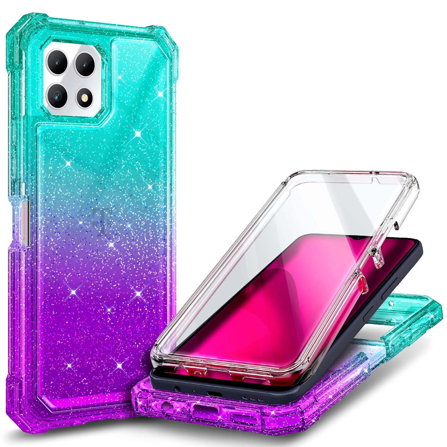 Nagebee Glitter Shockproof Bumper Cell Phone Case for T-mobile Revvl 7 ...