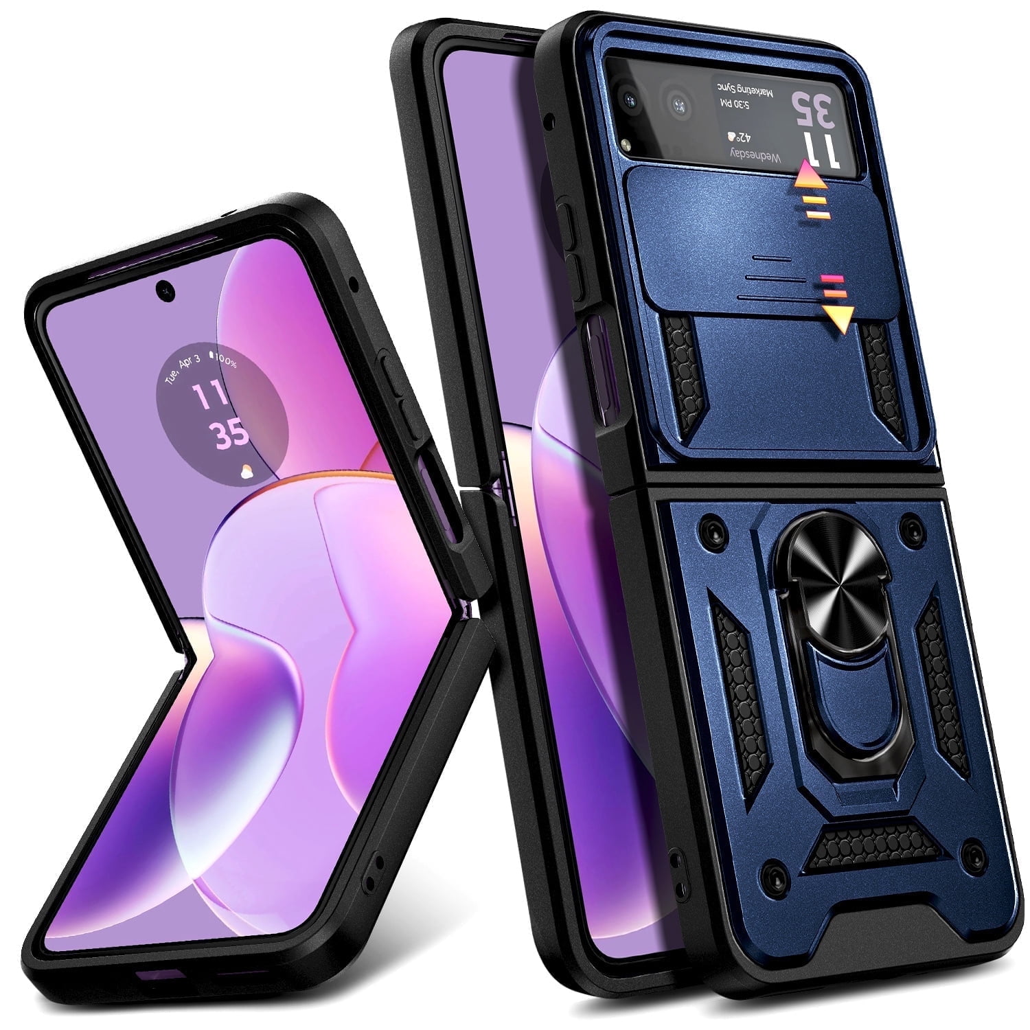 Nagebee Motorola Razr (2023) Case, Sliding Camera Cover, Kickstand ...