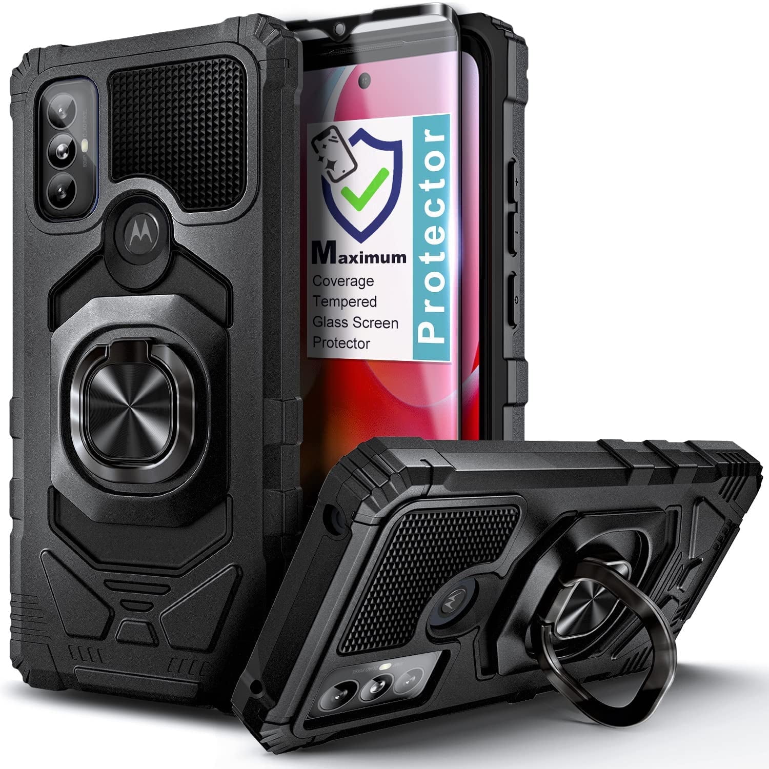 Nagebee Military Armor Case for Moto G Play (2023), Full-Body, Tempered ...