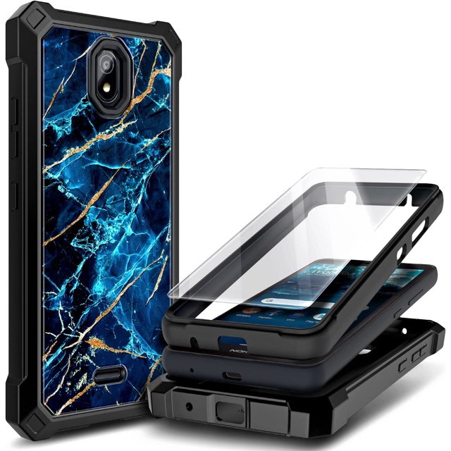 Nagebee Phone Case Compatible For Nokia C100 With Tempered Glass Screen