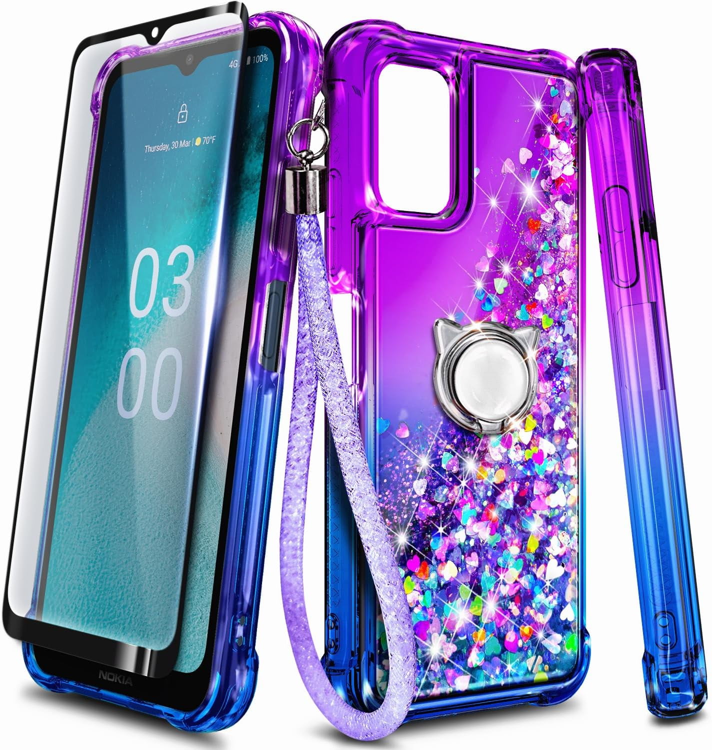 Nagebee Floating Glitter Phone Case, Compatible with Nokia G100 and ...
