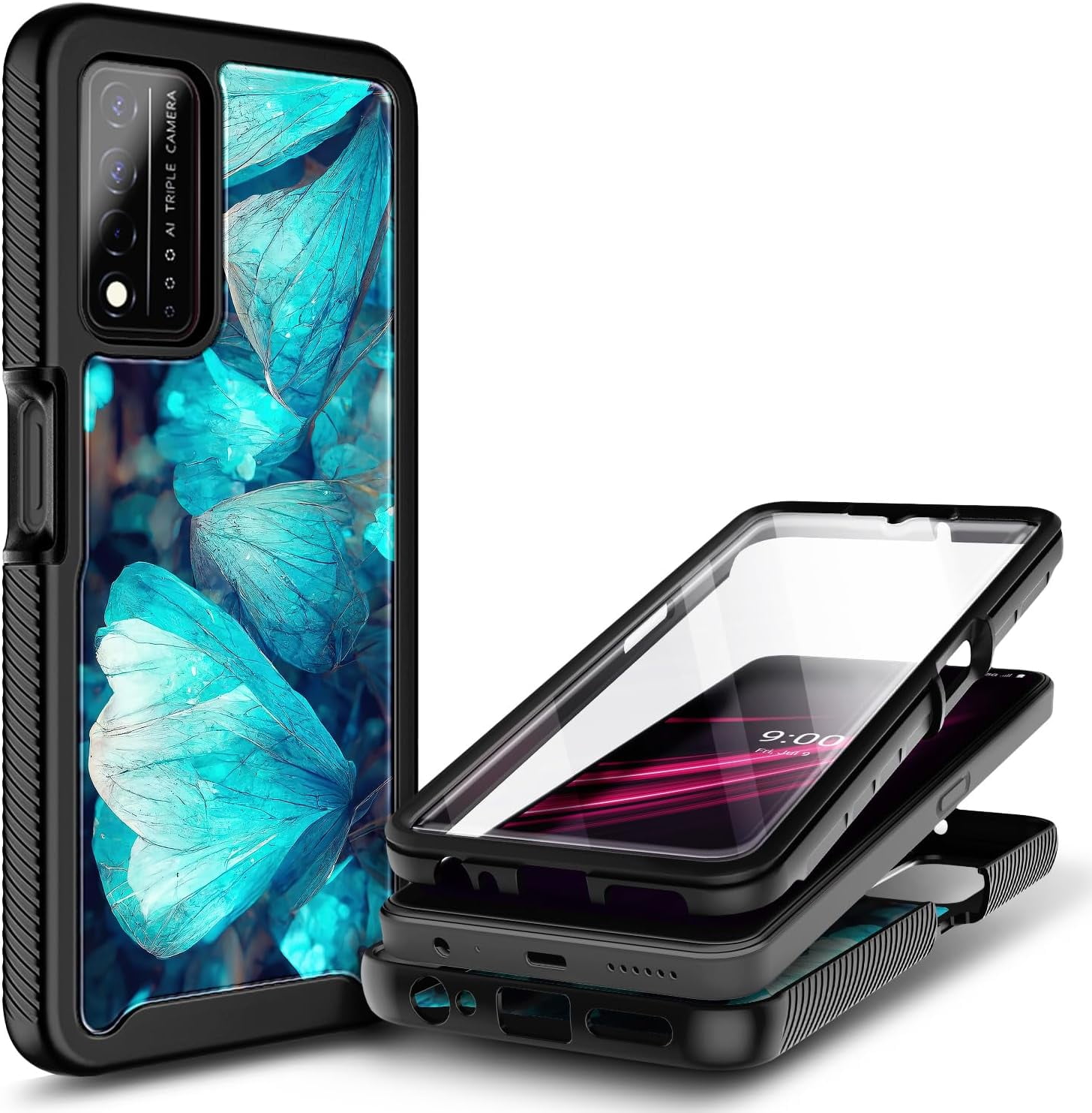 Nagebee Phone Case for T-Mobile REVVL V Plus 5G, Rugged Full-Body ...