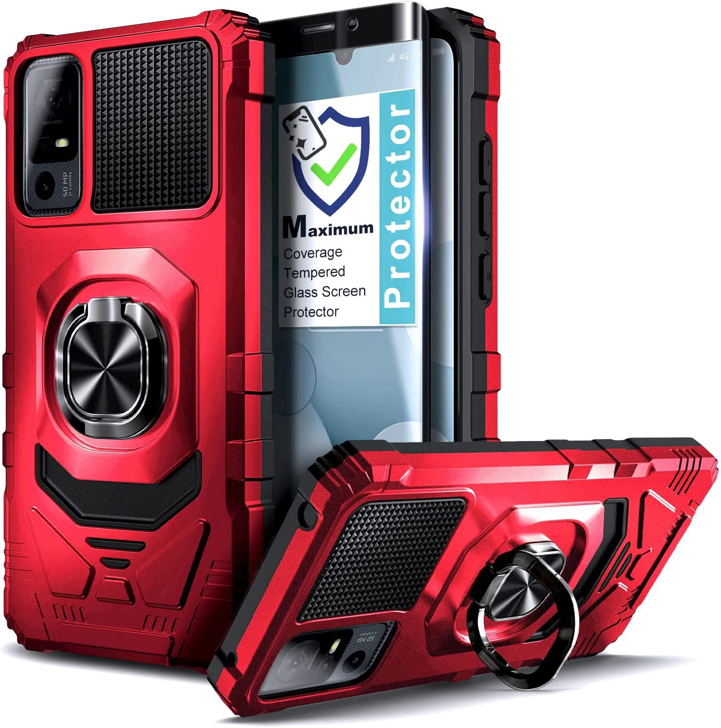 Nagebee Phone Case Compatible for TCL 40 SE with Tempered Glass Screen ...