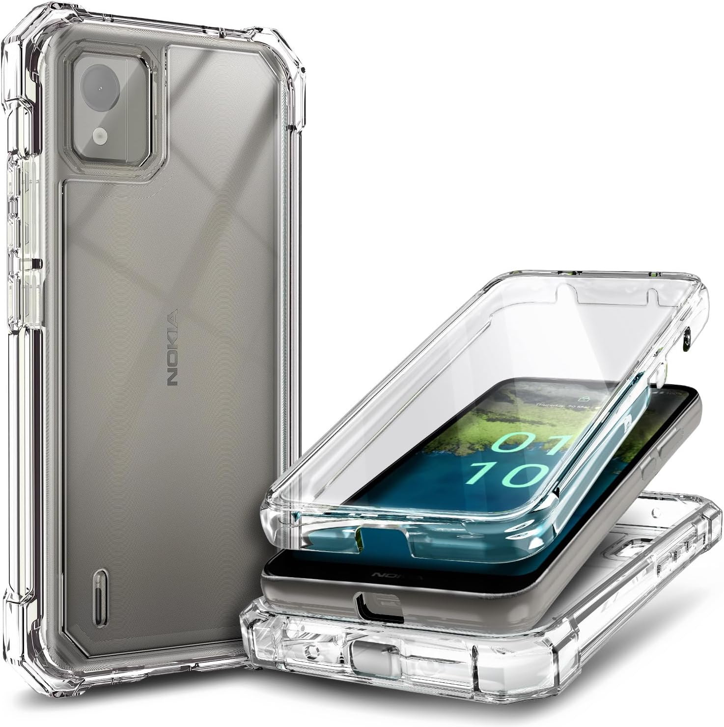 Nagebee Phone Case Compatible for Nokia C110 with [Built-in Screen ...