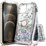 Nagebee Case for iPhone 13 Pro Max with Tempered Glass Screen Protector, Sparkle Glitter Liquid ...