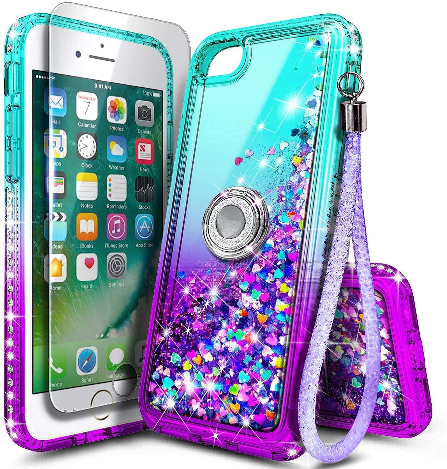 Nagebee Phone Case Compatible for iPhone SE, iPhone 5s, iPhone 5 with Tempered Glass Screen ...