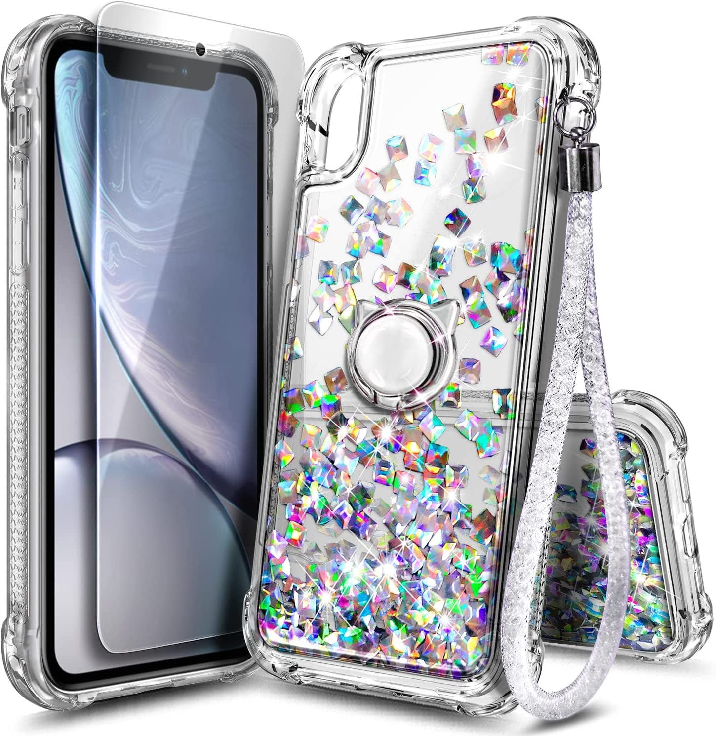 Nagebee Phone Case Compatible for iPhone XR with Tempered Glass Screen ...