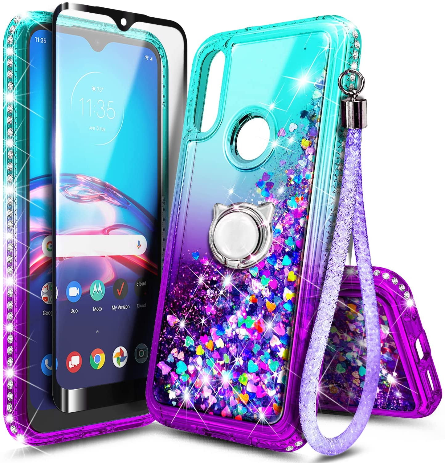 Nagebee Phone Case for Motorola Moto E 2020 with Tempered Glass Screen ...