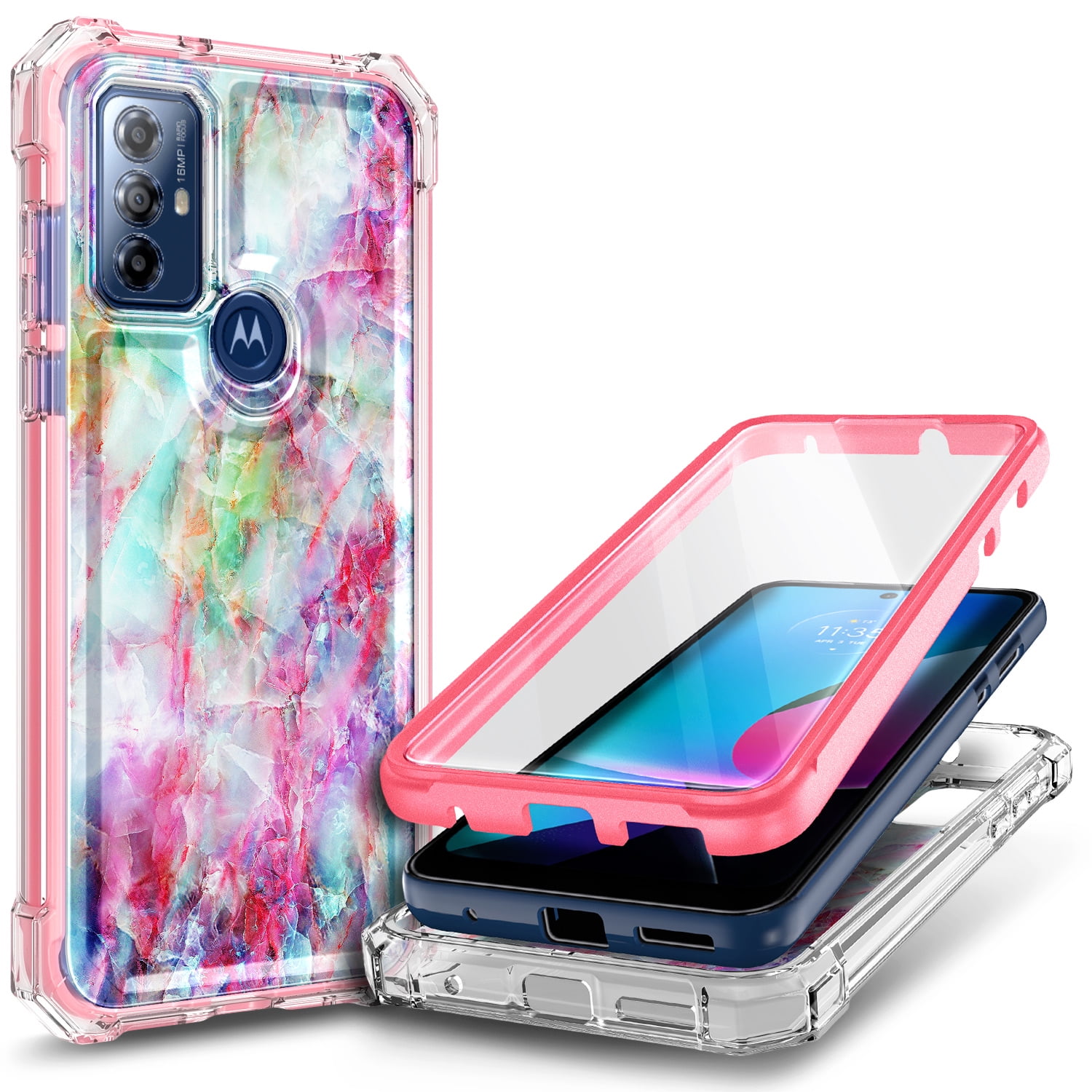 Nagebee Phone Case for Motorola Moto G Power 2022 with [Built-in Screen ...