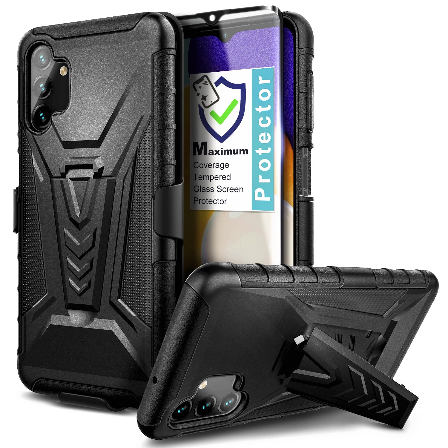 Nagebee For Samsung Galaxy A15 5G Phone Case with Tempered Glass Screen ...