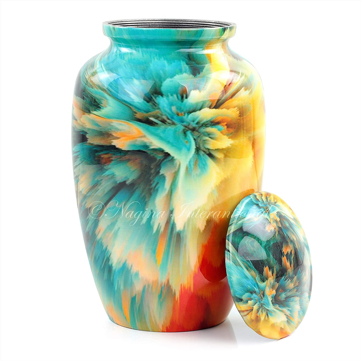 Nagina International 10" Aluminum Metal Cremation Urn for Cremated ...