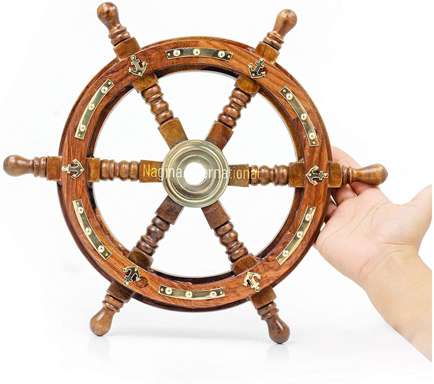Nagina International 18" Premium Nautical Ship Wheel With Attractive ...