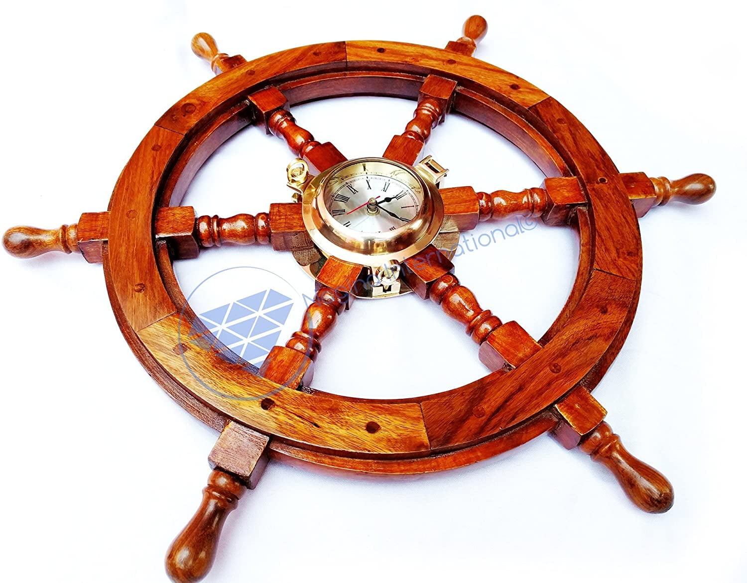 Nagina International 24 Inches Nautical Ship Wheel with Brass Roman ...