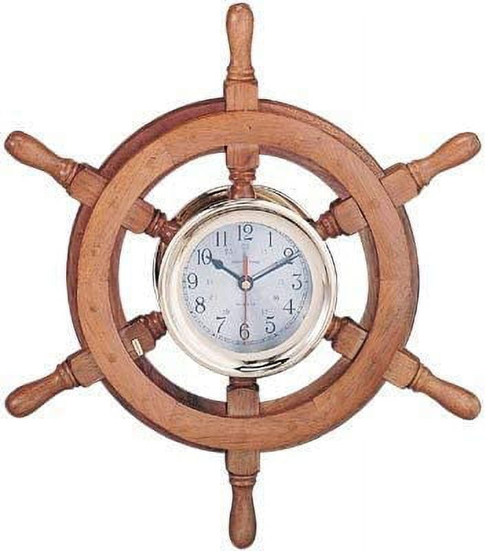 Nagina International 30" Captain's Nautical Ship Wheel Clock - Walmart.com