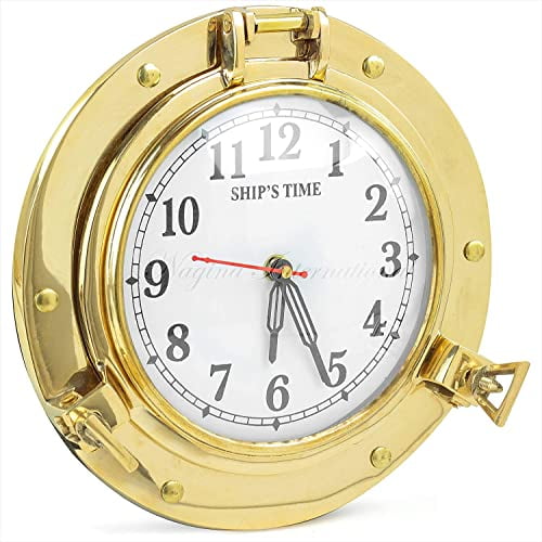 Nagina International 9" Antique Brass Premium Nautical Wall Decor ...