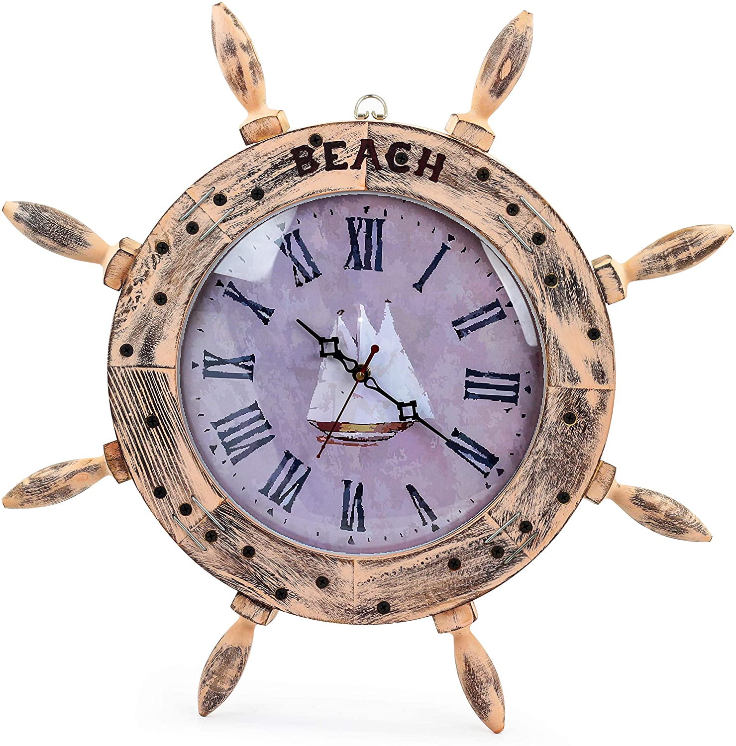 Nagina International Antique Rustic Creamy-Tangerine Boat Dial Ship ...