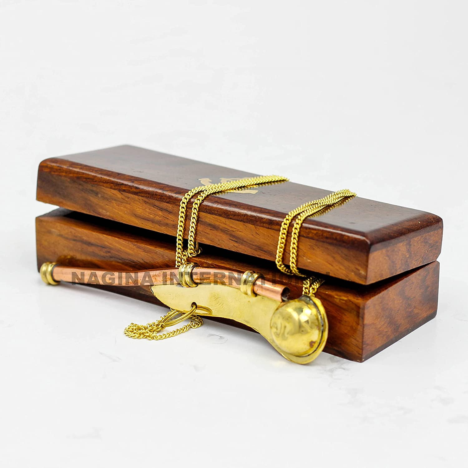 Nagina International Boatswain's Brass Crafted Bosun's Pipe Whistle ...