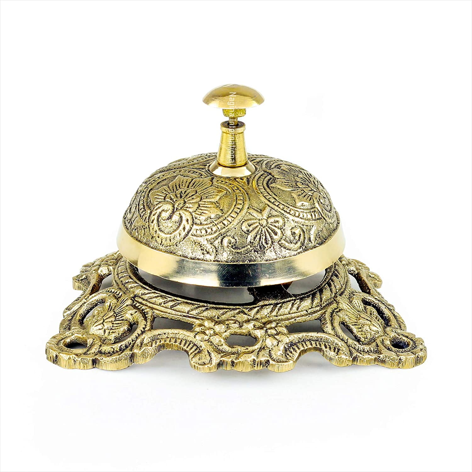 Nagina International Brass Decorative Office Desk Call Bell with Bang ...