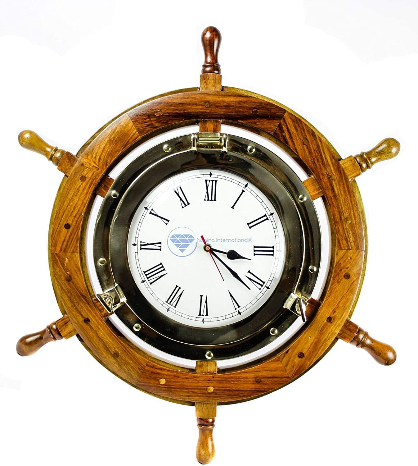 Nagina International Brass Nautical Full Porthole Tim'es Clock Ship ...