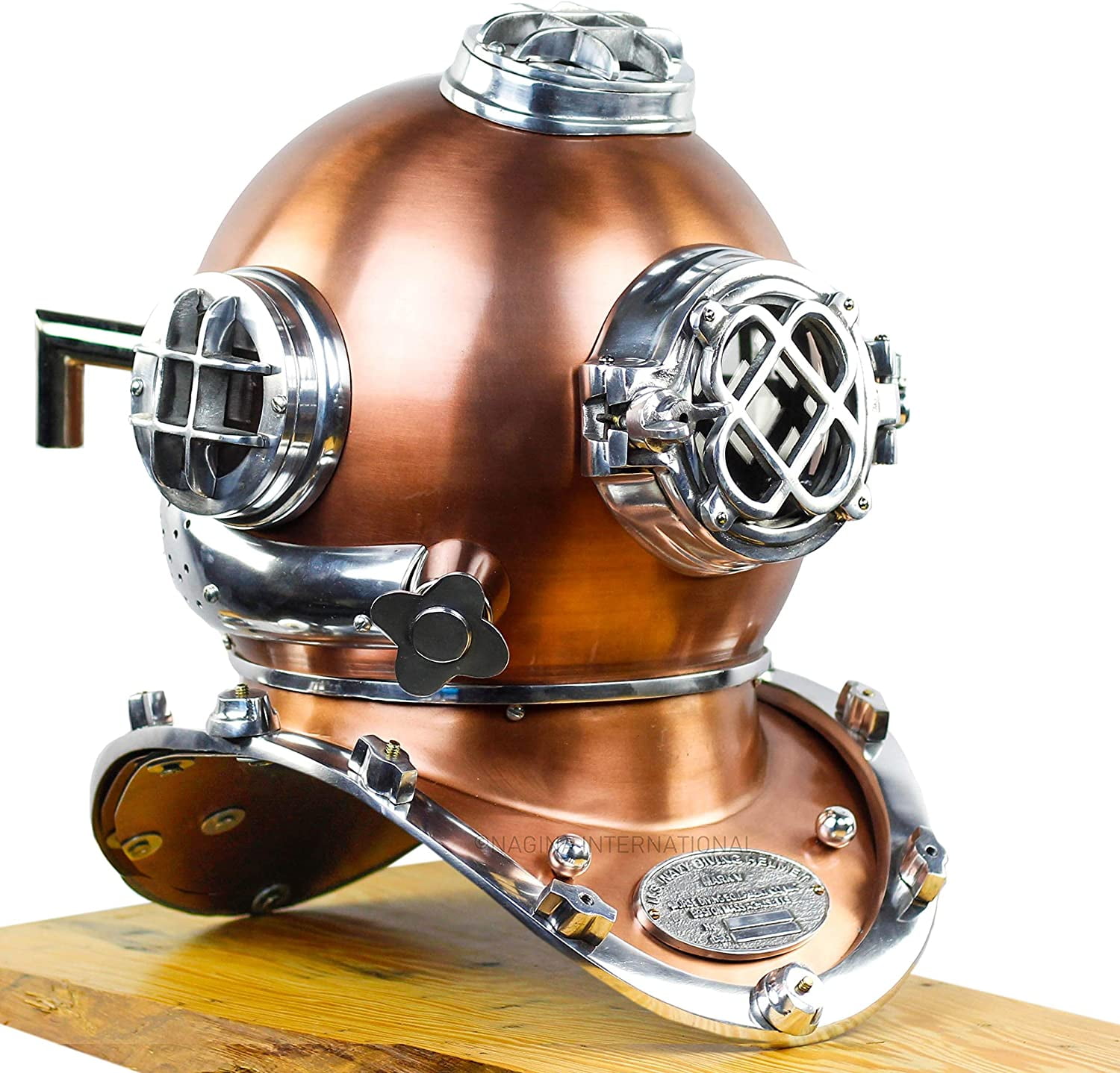 "Nagina International Copper Antique Diver's Helmet US Navy Scuba ...