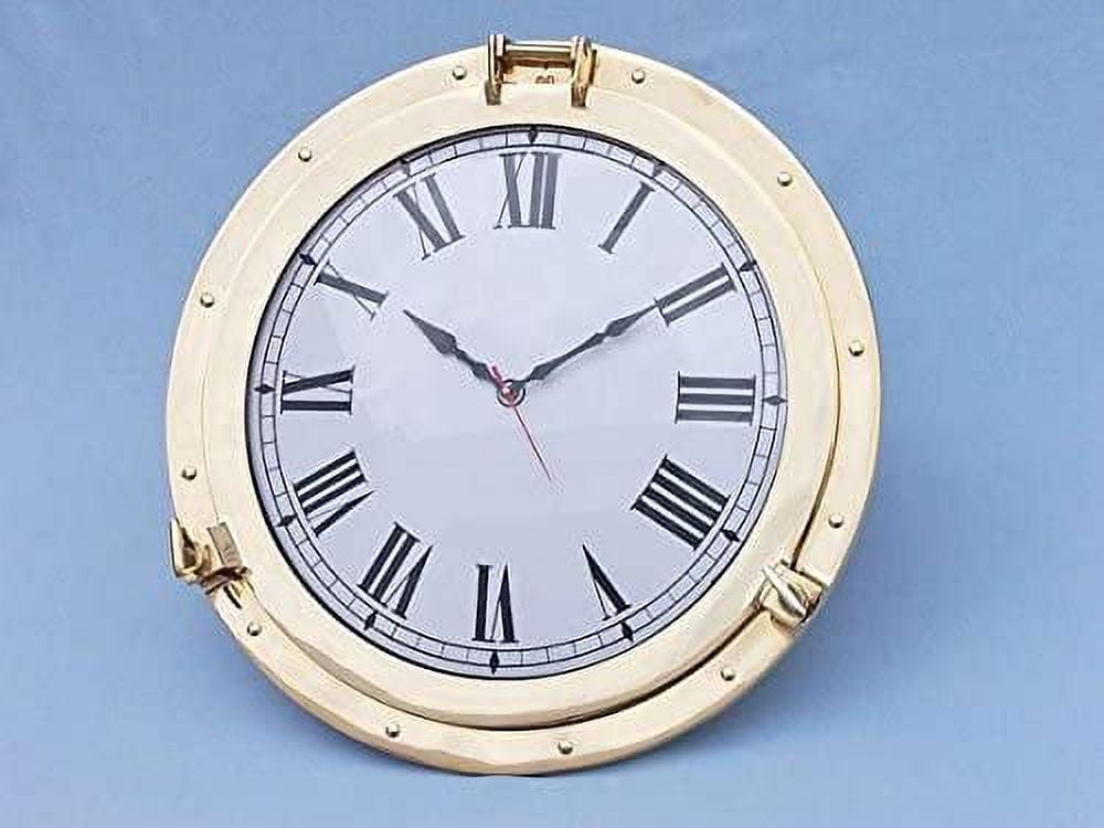 Nagina International Deluxe Brass Porthole Clock 20" Port Hole Clocks ...