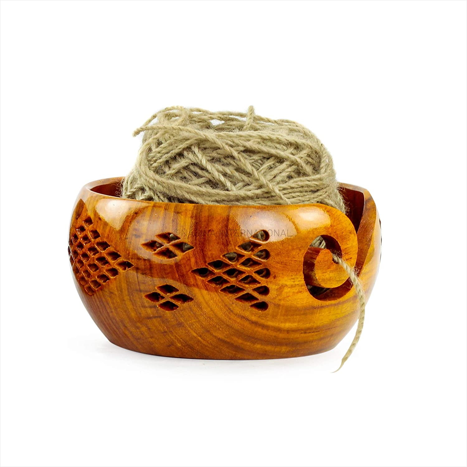 Nagina International Deluxe Handcrafted Selected Rosewood Yarn Ball ...