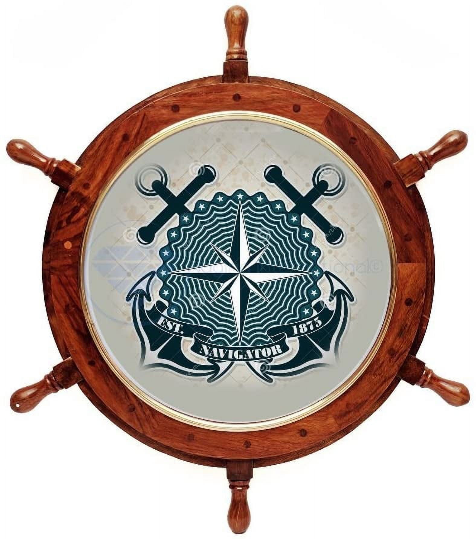 "Nagina International Handcrafted Nautical Ship's Wheel Poster Frame ...