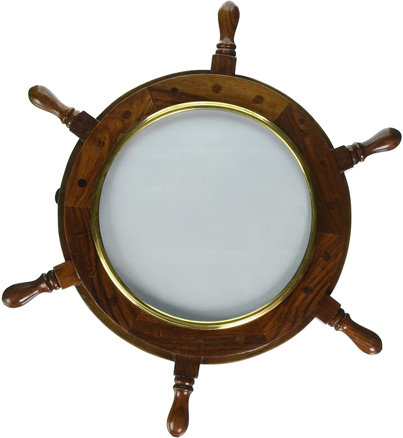 Nagina International Handcrafted Nautical Ship's Wheel Poster Frame ...