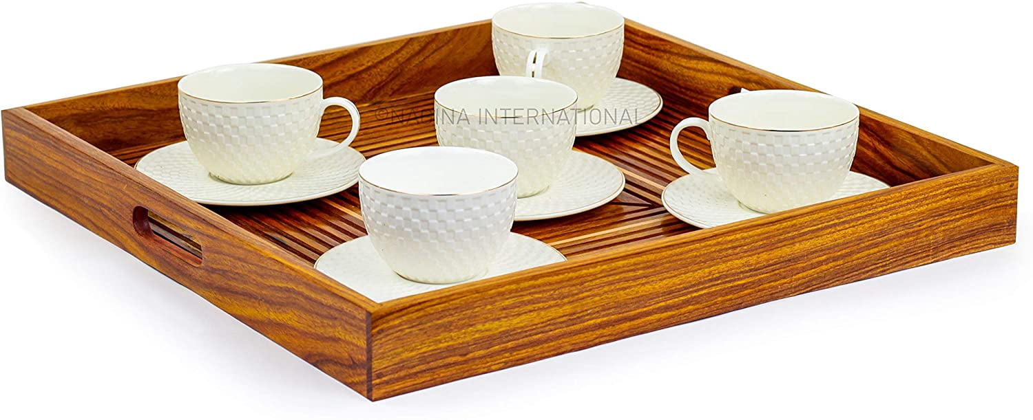 Nagina International Handcrafted Solid Rosewood Decorative Large Dinner ...