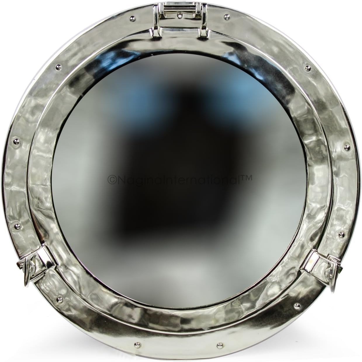 Nagina International Large Beautiful Silver Metal Mirror | Nickel ...