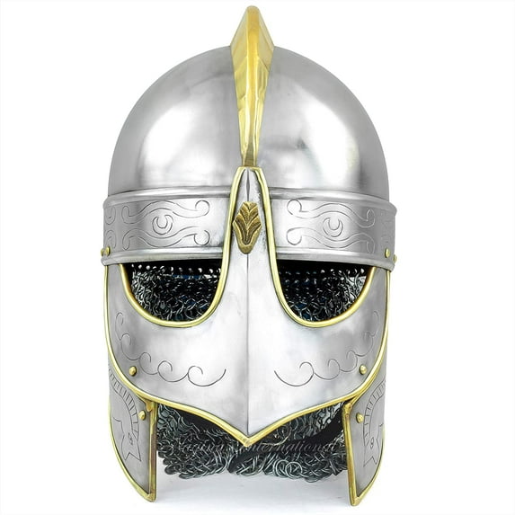 Nagina International Medieval Barbuta Visored Brushed Steel Knights ...