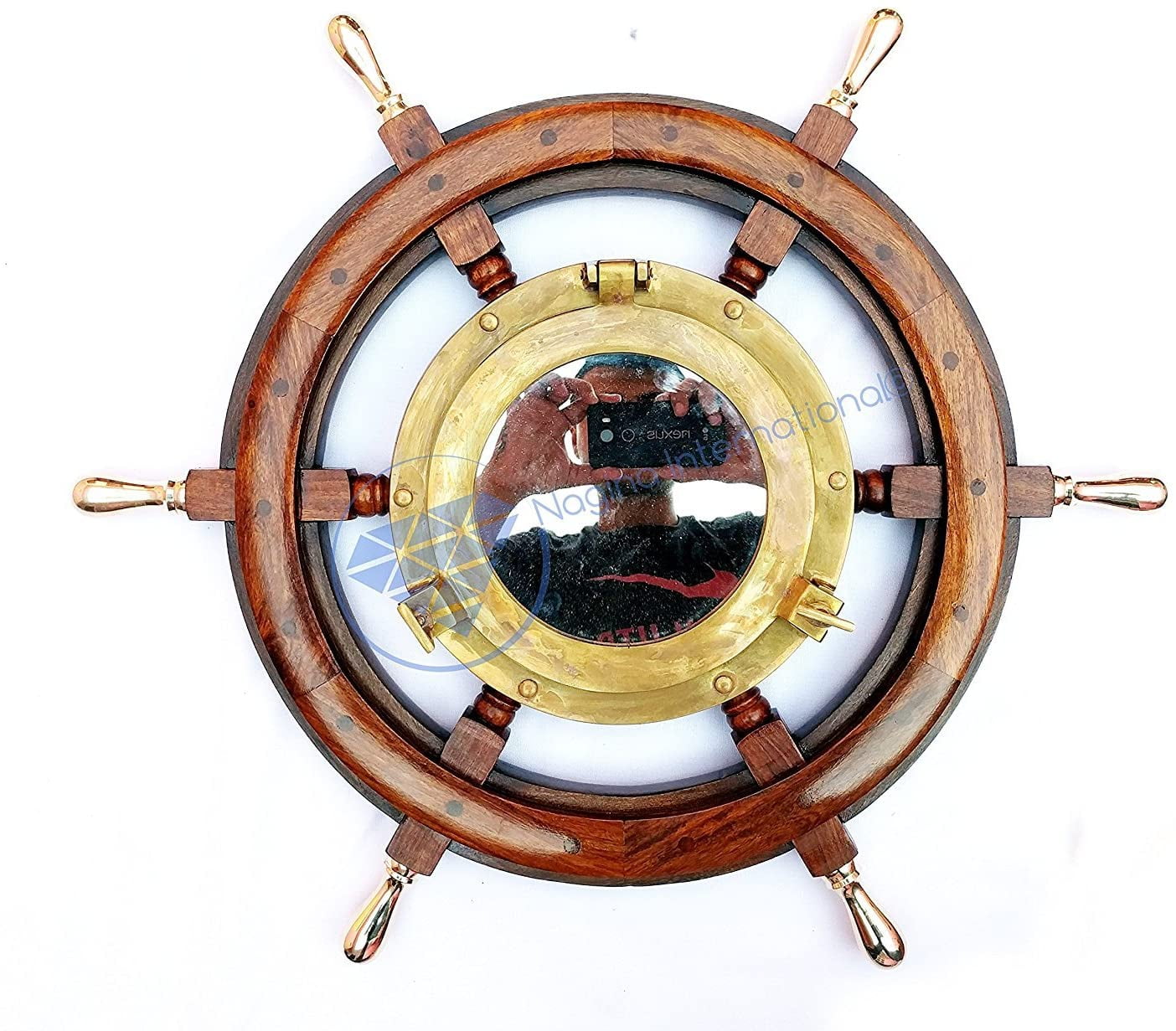 Nagina International Nautical Hand Crafted Wooden Ship Wheel with ...