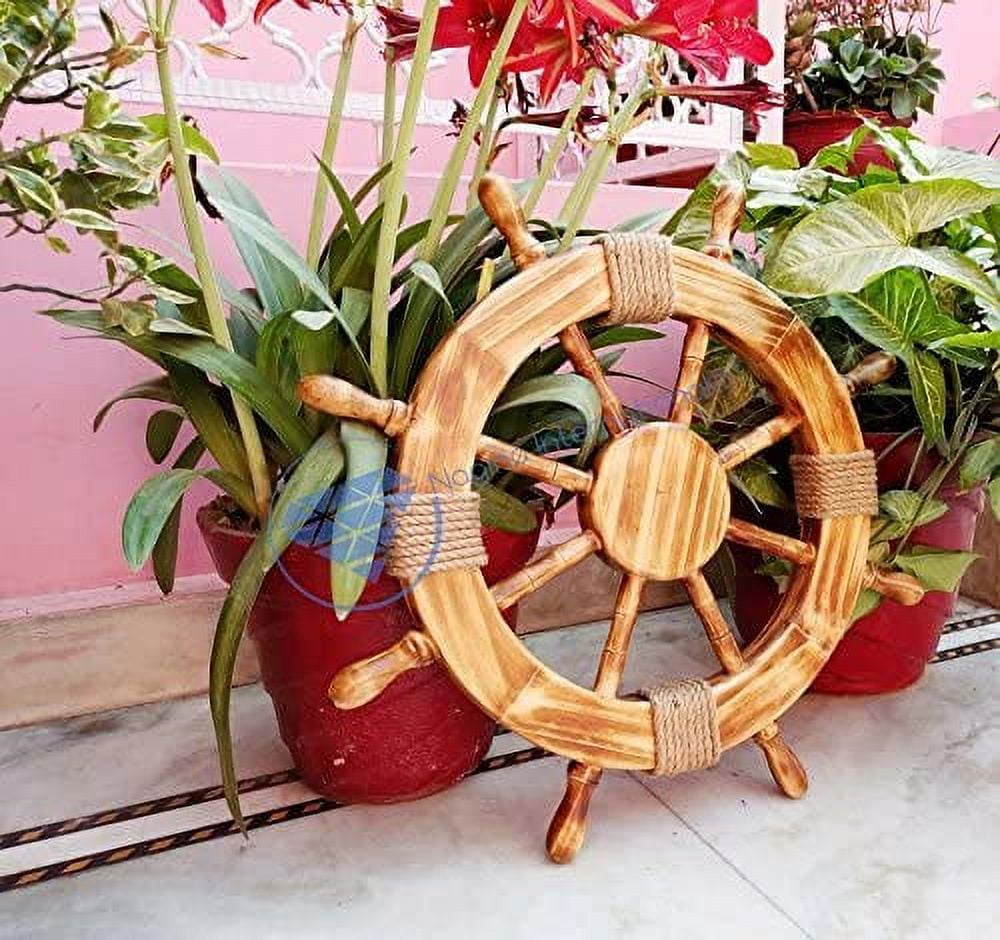 Nagina International Nautical Pine Wood Pirate Ship Wheels - Home Decor ...