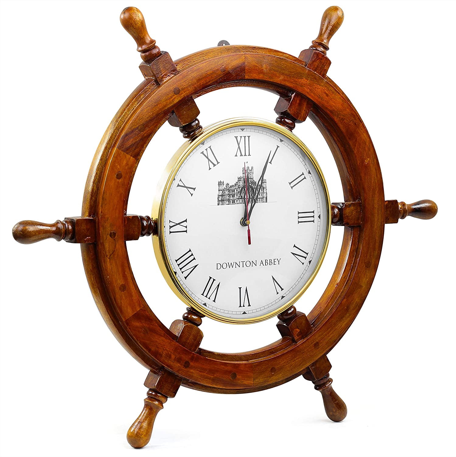 Nagina International Nautical Premium Wood Ship Wheel W/ Downton Abbey ...