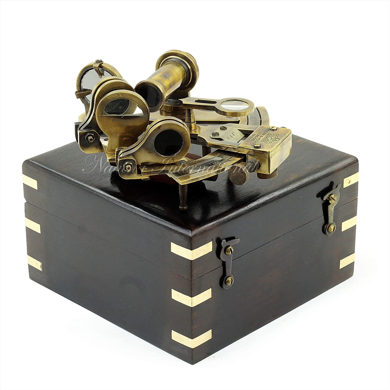 Nagina International Nautical Wooden Black Beautiful Big Box With Brass ...